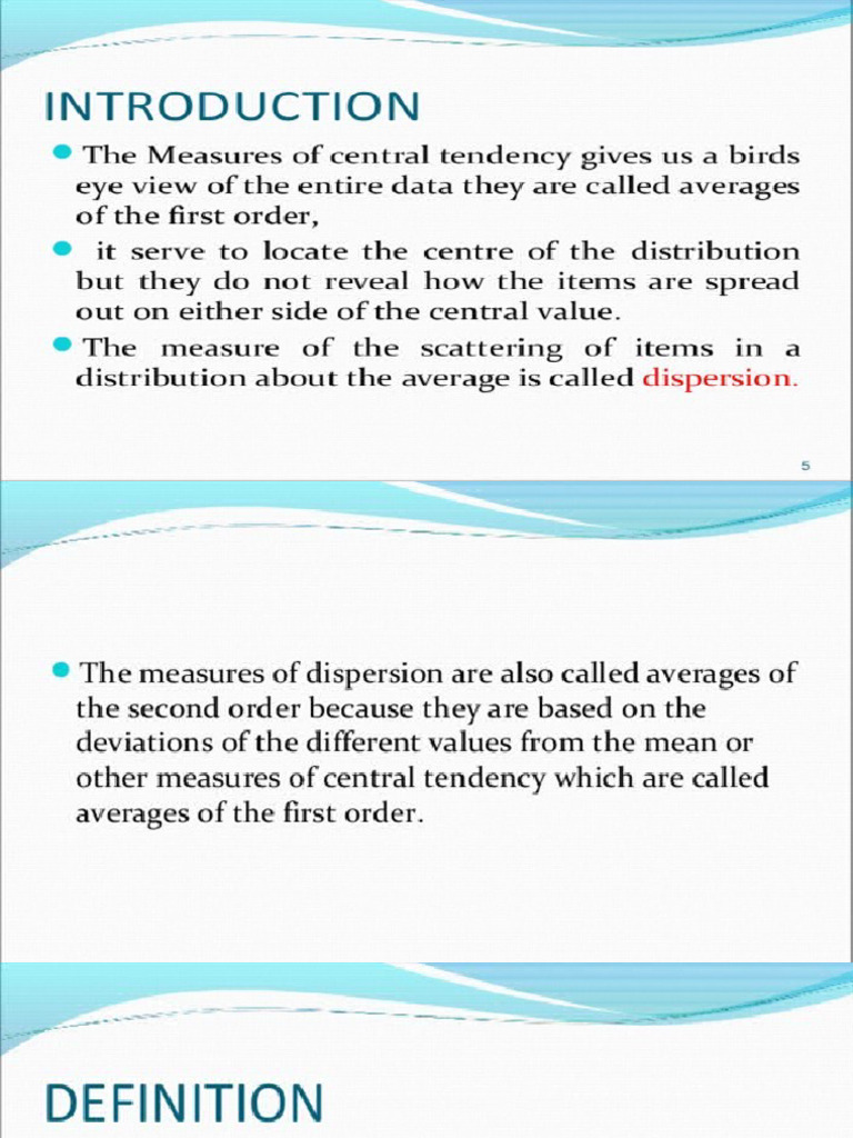 Lecture 6 Lesson On Measure of Dispersion | PDF