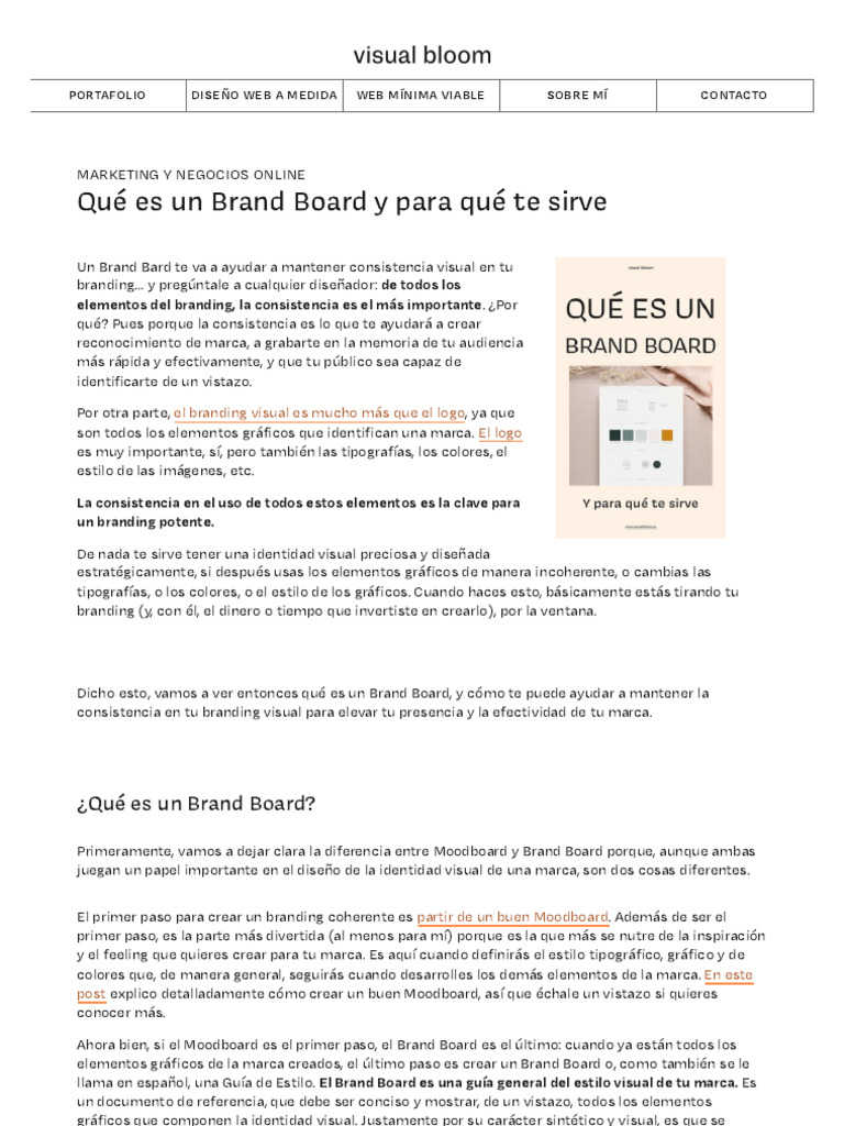 Qué Es Un Brand Board y para Qué Te Sirve - Visual Bloom - Squarespace & Shopify | PDF | Gestión ...