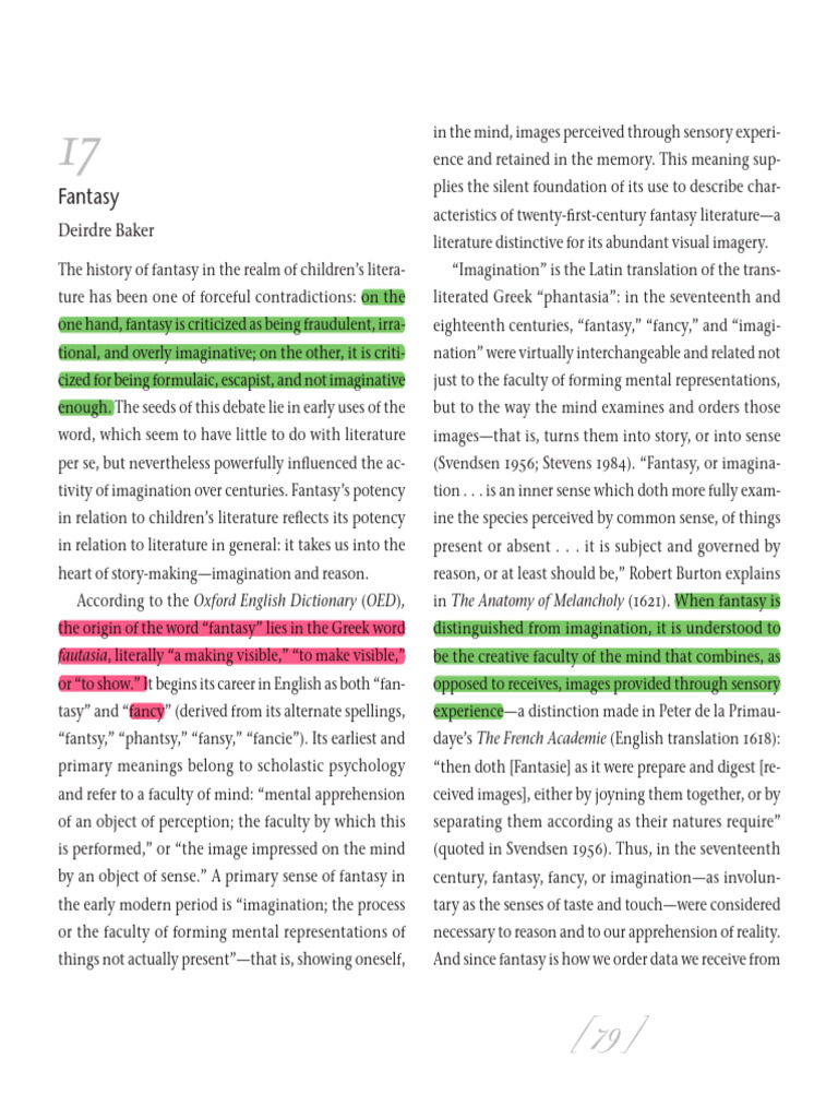 The Role of Fantasy in Children's Literature | PDF | Fantasy | Fairy Tales