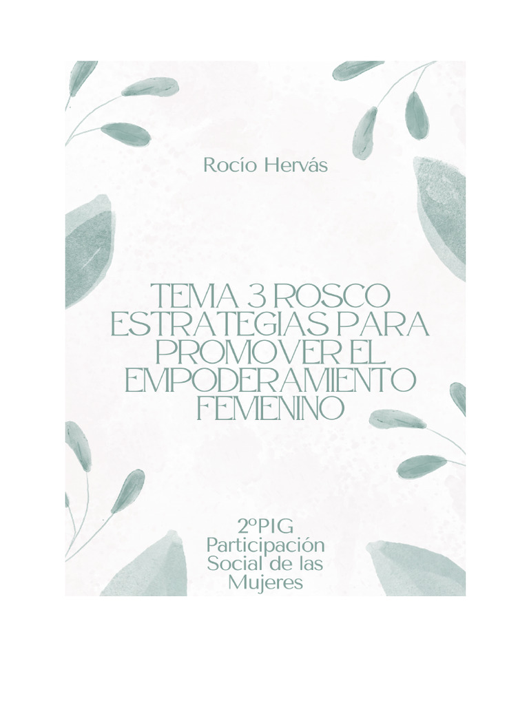 PSM Rocío Rosco Tema 1 | PDF | Estudios de género | Igualdad de género