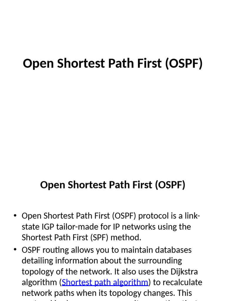 Ospf Pdf Communications Protocols Computer Networking 0822