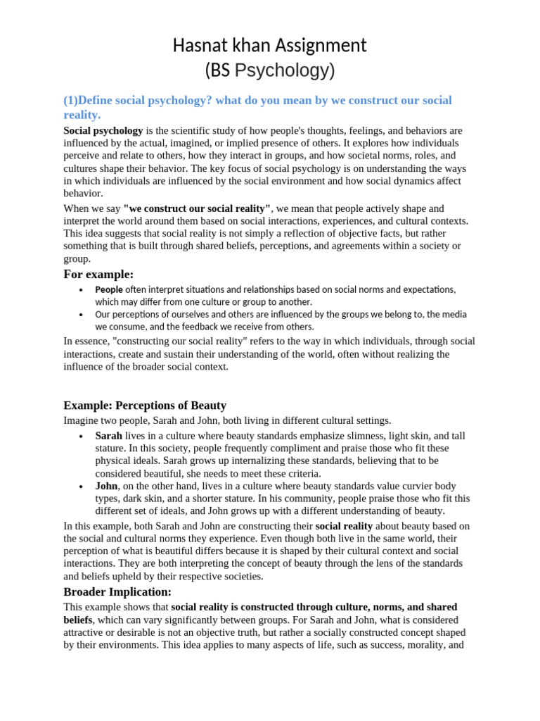 Hasnat Khan | PDF | Experiment | Psychology