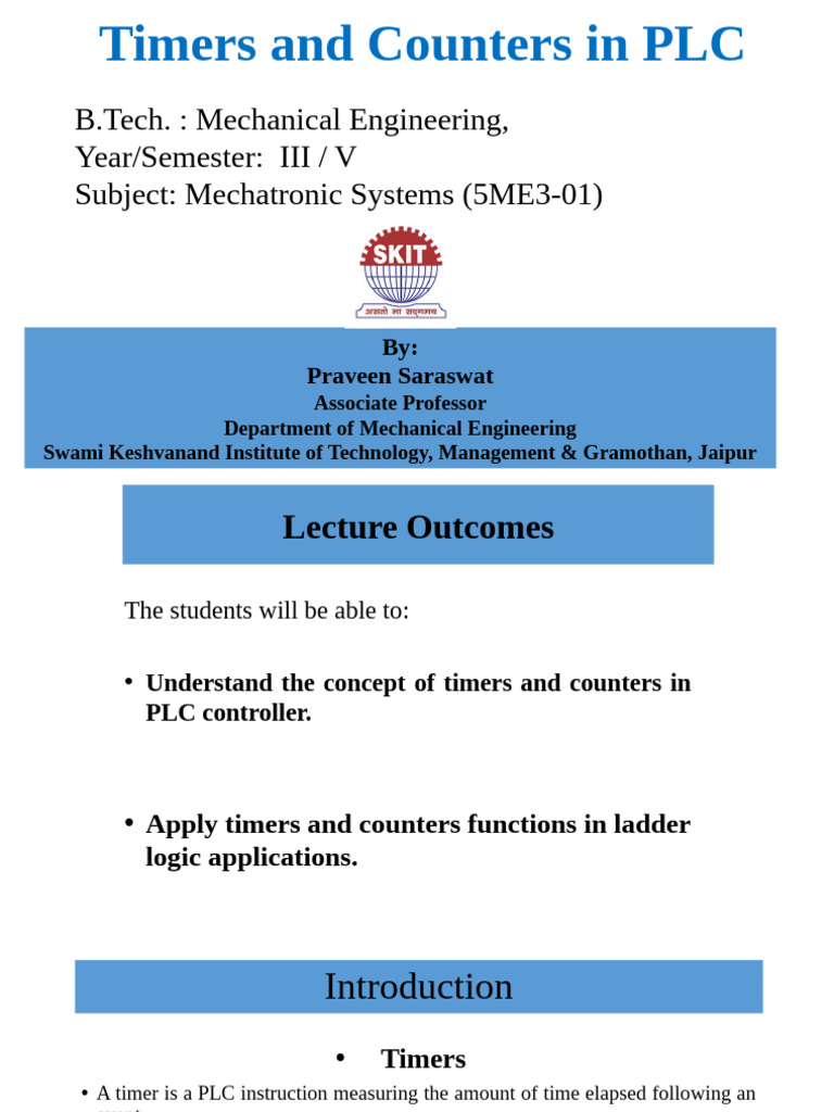 Timer And Counter In Plc Pdf Timer Programmable Logic Controller 7556