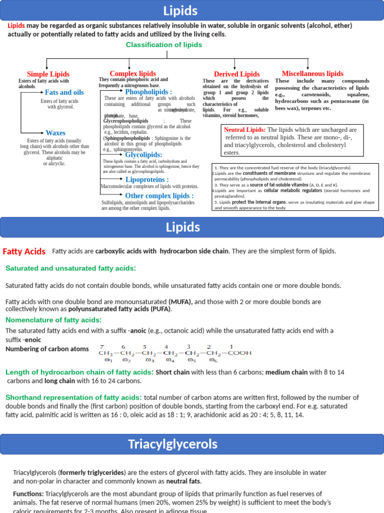 Lipid lecture | PDF | Lipid | Fatty Acid