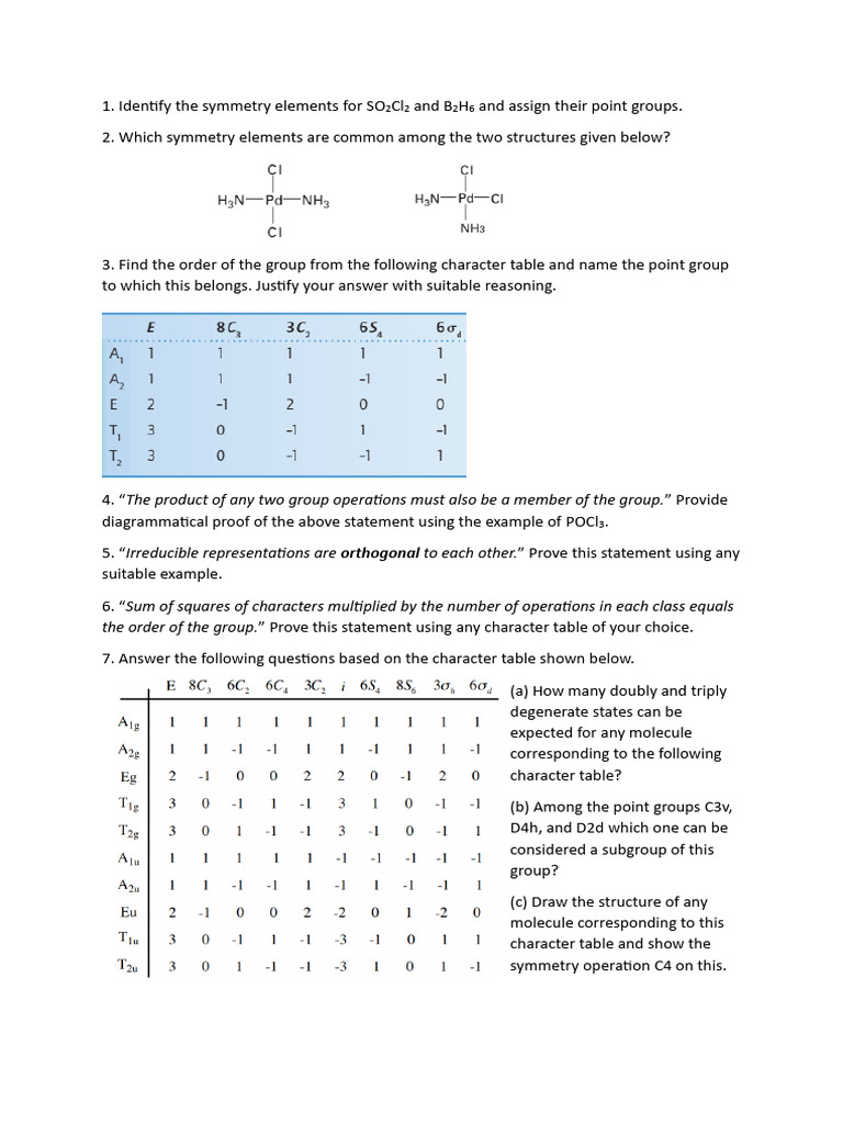 7th Sem Group Theory Practice Questions 2nd | PDF