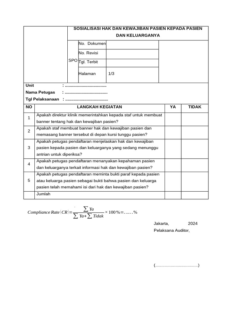 Contoh Spo Hak Dan Kewajiban Pasien | PDF
