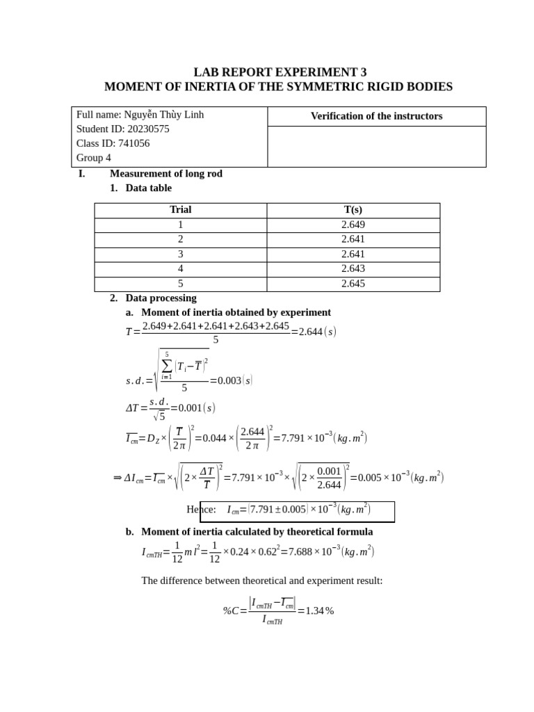 Lab Report Experiment 3.1 | PDF | Space | Geometry