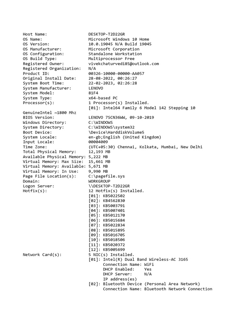 sysinfo | PDF | Hyper V | Microsoft Windows