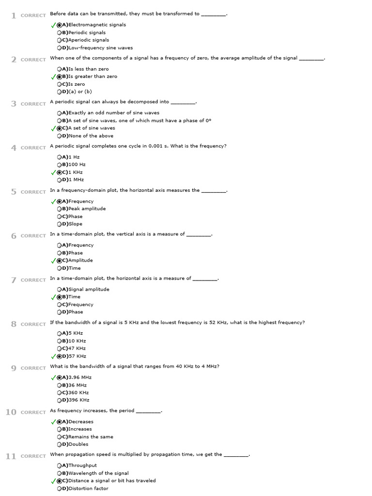 Mixed Quiz 3 | PDF | Frequency | Hertz