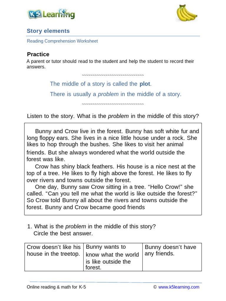 Grade 1 Story Elements C | PDF