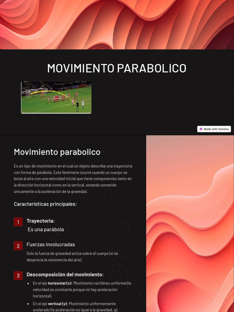 Movimiento Parabólico: Conceptos y Ejemplos | PDF