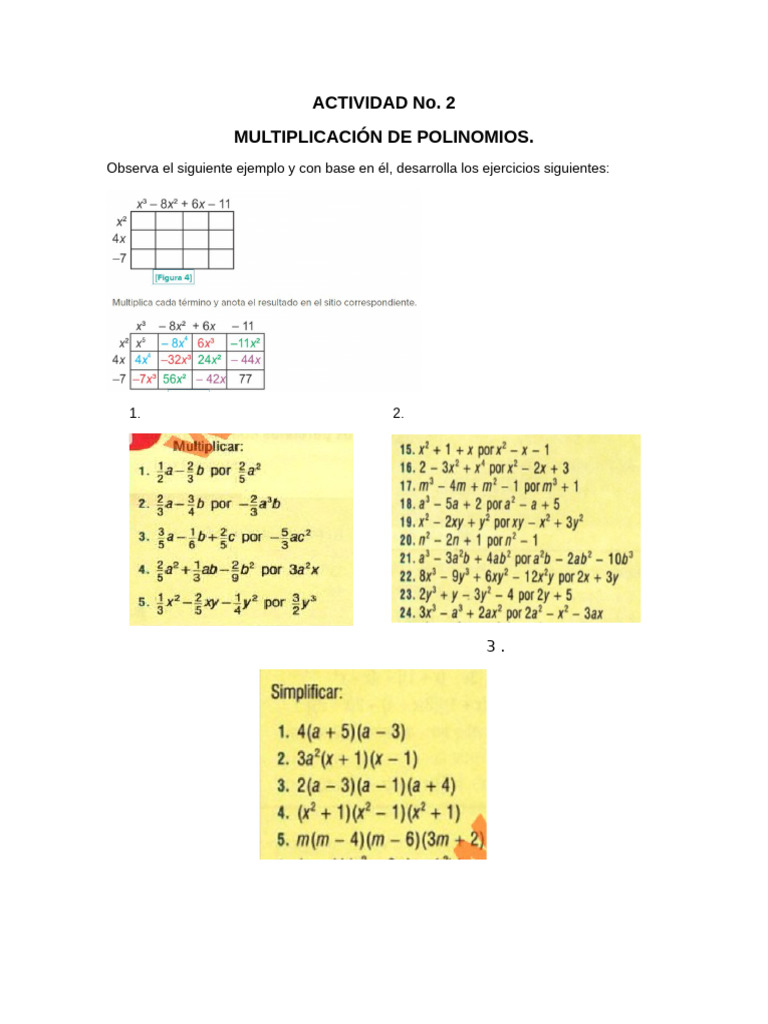 ACTIVIDAD 2. POLINOMIOS (1) | PDF
