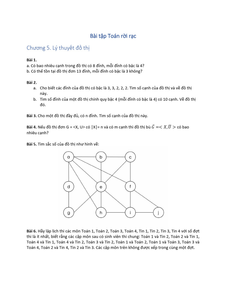 Bài Tập Toán Rời Rạc - C5 | PDF
