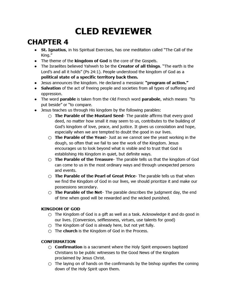 Cled Reviewer | PDF | Parables Of Jesus | Jesus