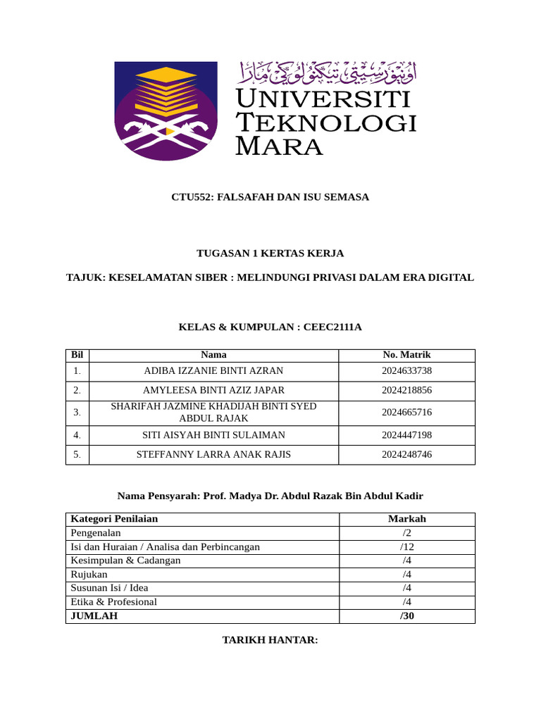 Contoh Cabaran Keselamatan Siber | PDF