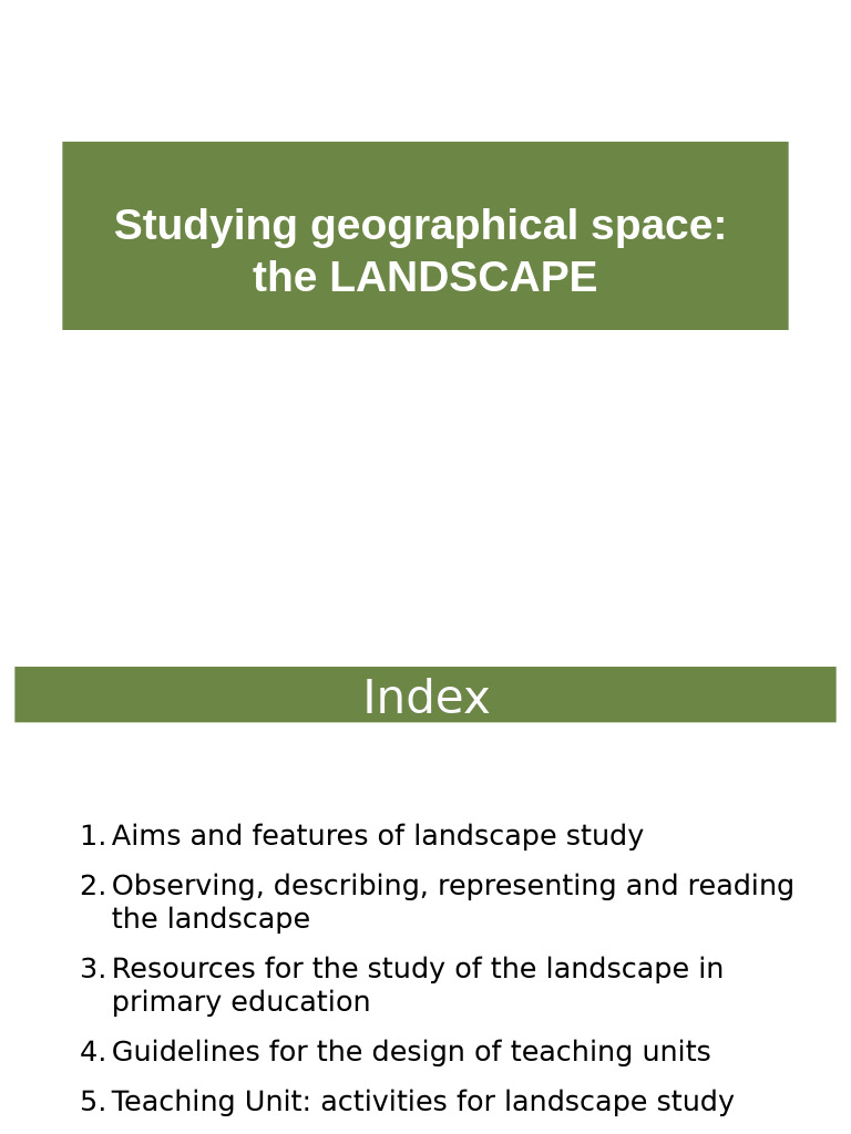 Landscape Study in Primary Education | PDF | Senses | Landscape