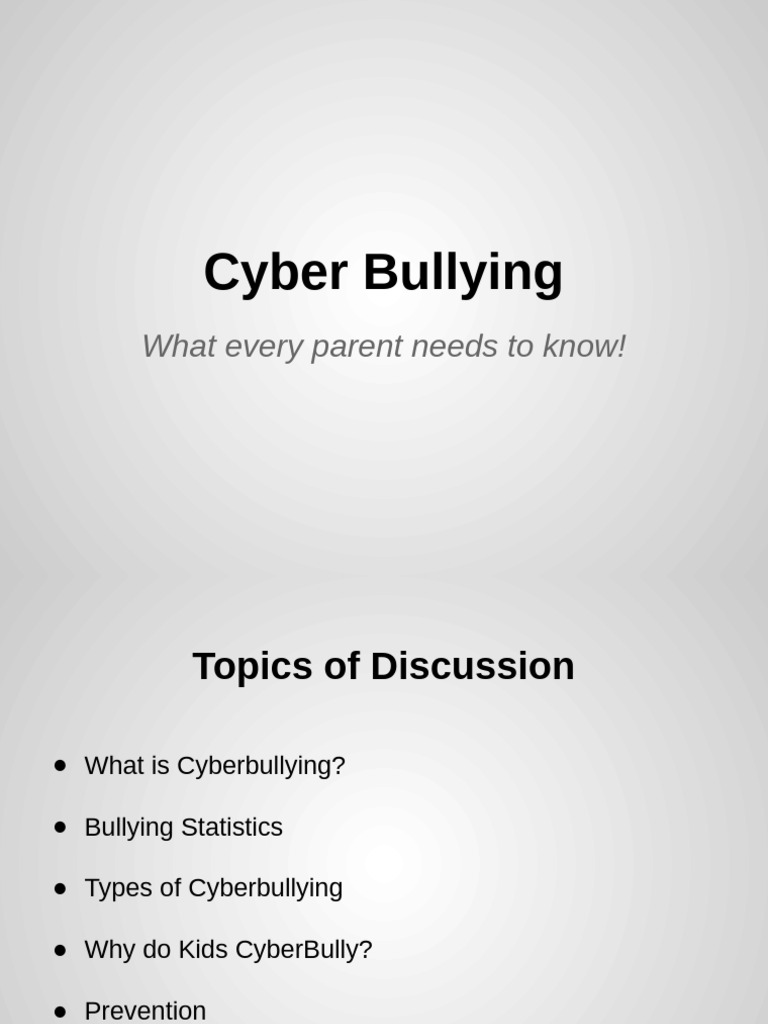 Anti-Bullying CyberBully Presentation | PDF | Cyberbullying | Bullying