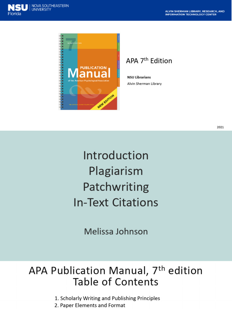 APA 7th Edition Guidelines Overview | PDF | Apa Style | Citation