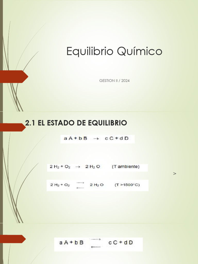 CAP 2 Equilibrio Químico (1) | PDF | Equilibrio químico | Solubilidad
