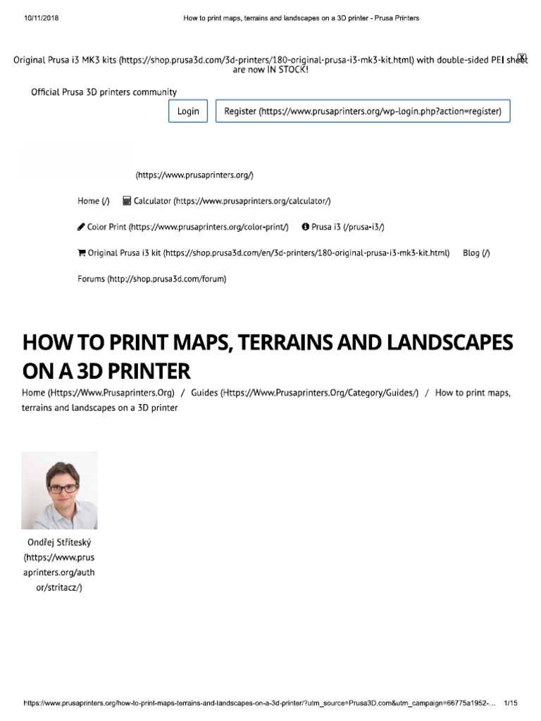 How To Print Maps, Terrains and Landscapes On A 3D Printer - Prusa Printers | PDF