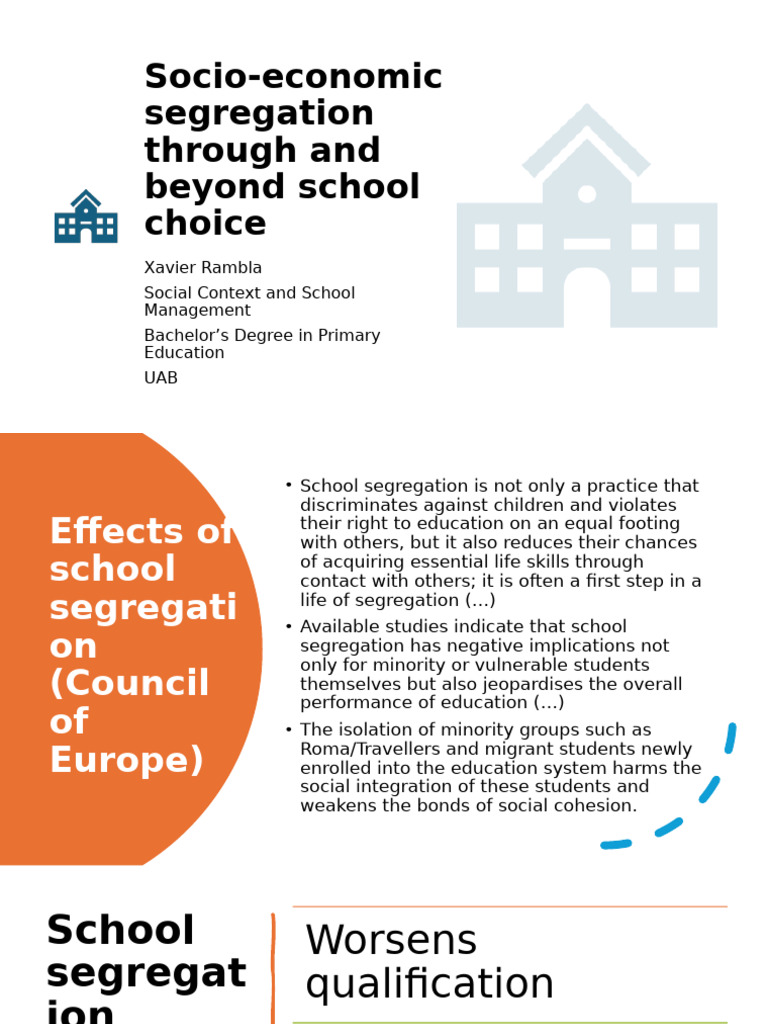 School Choice and Socio-Economic Segregation | PDF