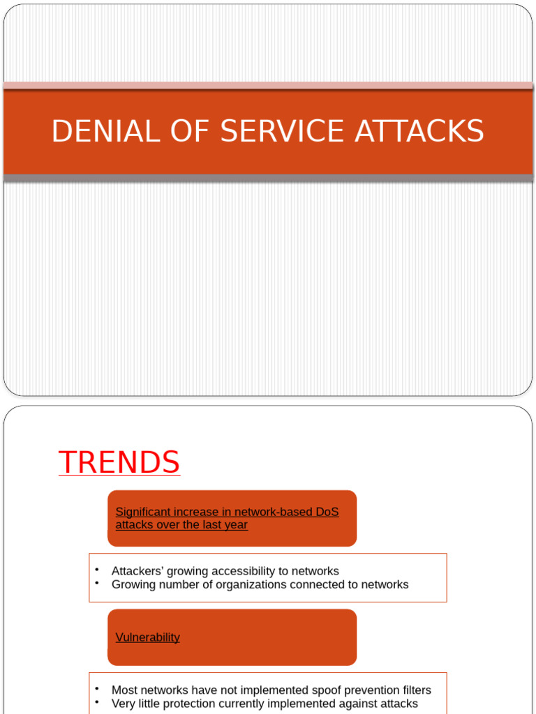 DENIAL OF SERVICE ATTACKS | PDF | Denial Of Service Attack | Internet Protocols
