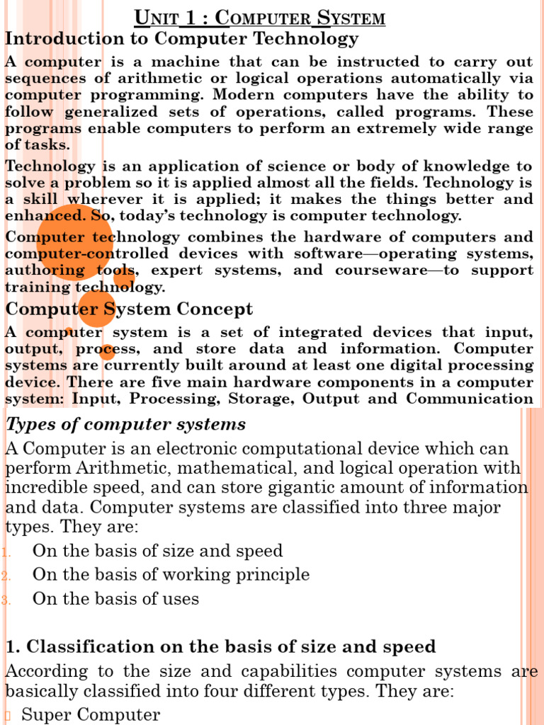 Chapter 1 Compter System | PDF | Random Access Memory | Computer Data ...