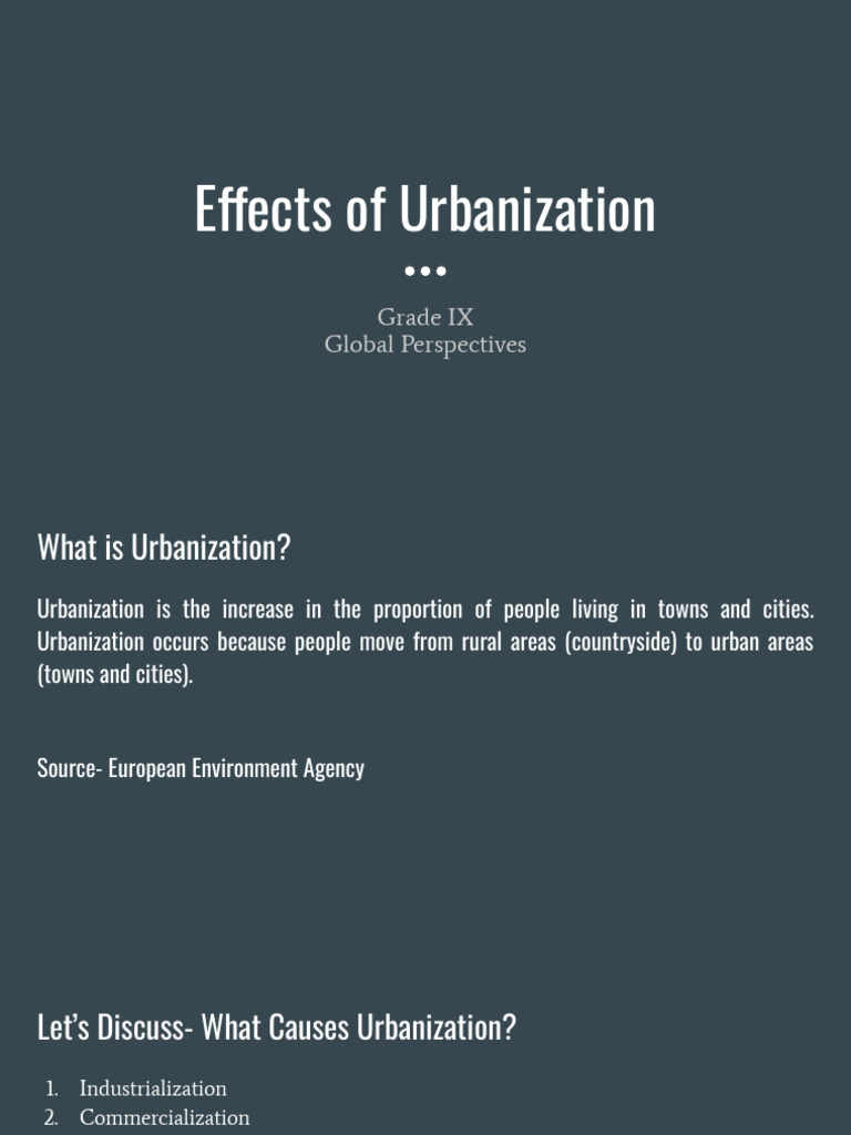 Effects of Urbanization | PDF