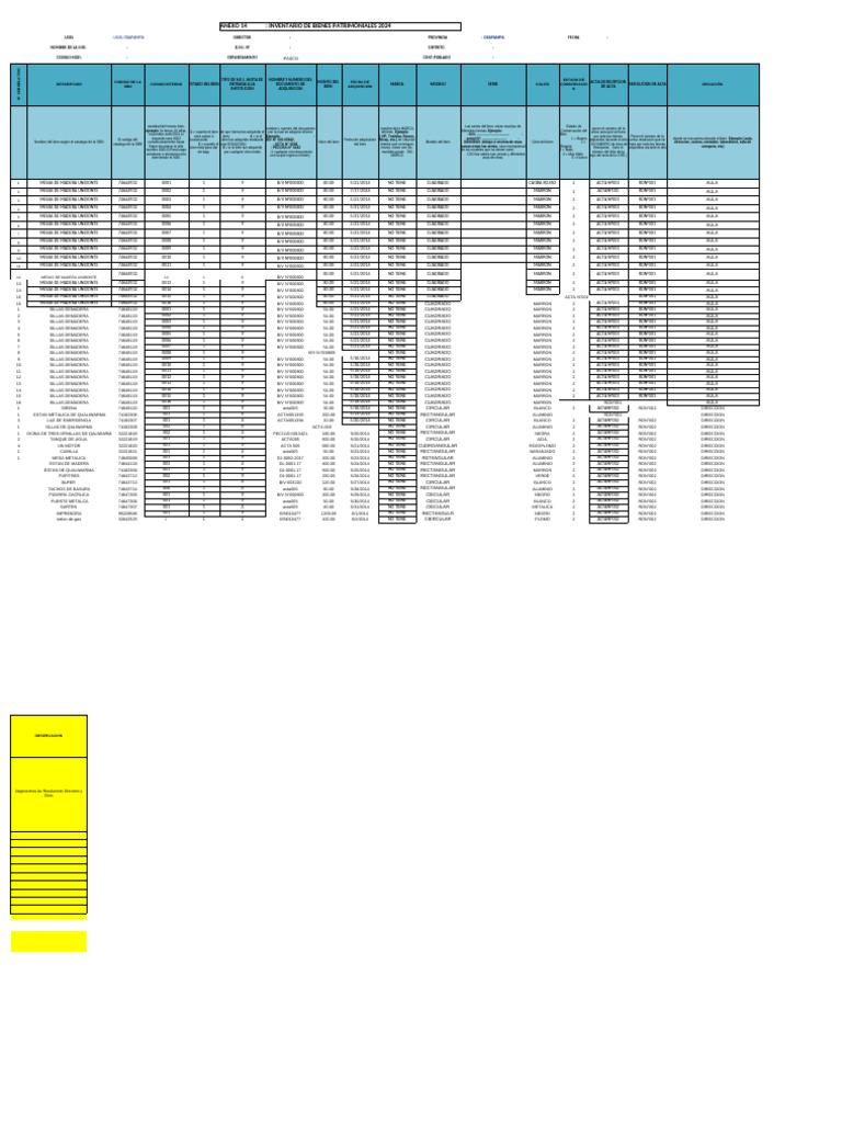 Formato para Inventario Ie 2024 | PDF