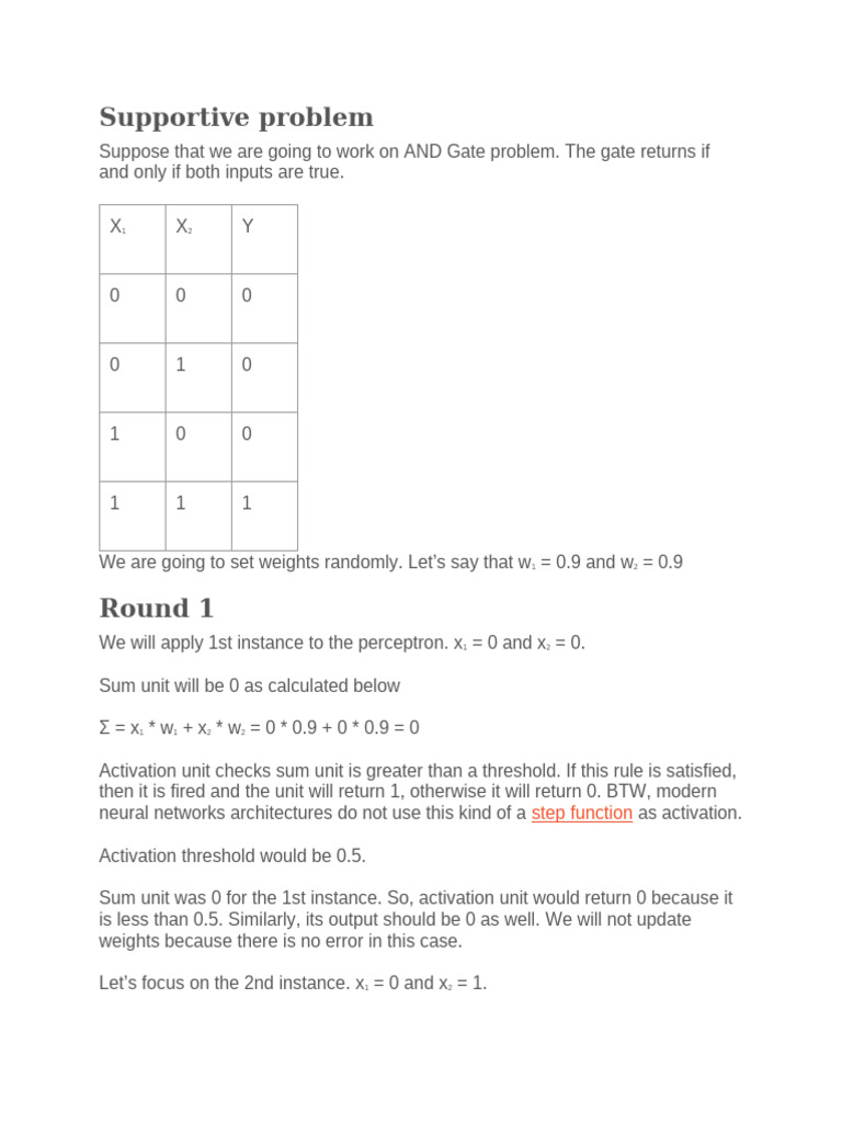 AND Gate Perceptron Training Steps | PDF | Artificial Neural Network ...