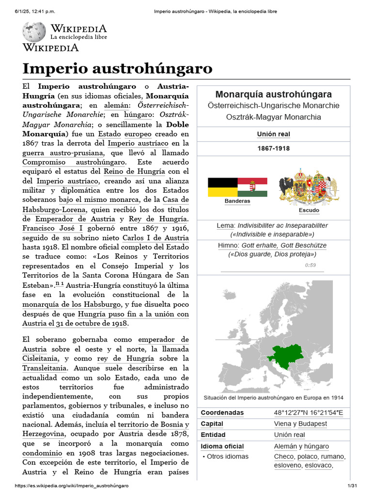 Imperio Austrohúngaro | PDF | Austria Hungría | imperio Otomano