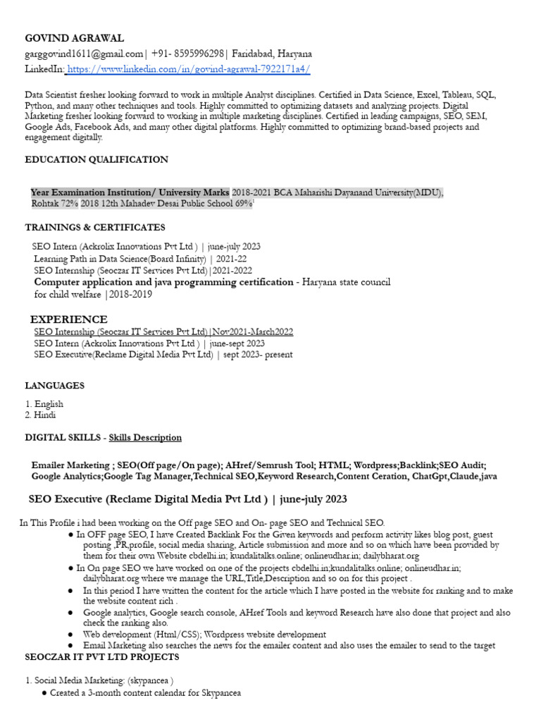 Bi Govind+agrawal | PDF | Search Engine Optimization | World Wide Web