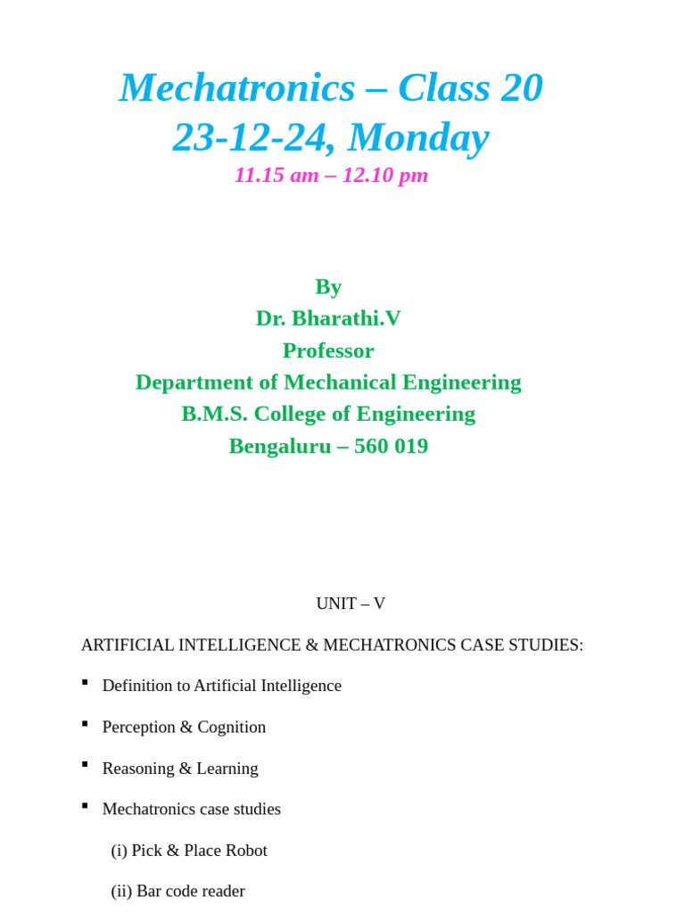 MCT - Class - 20,21 - 23 - 12-24 &30-12-24 | PDF | Artificial Intelligence | Intelligence (AI ...