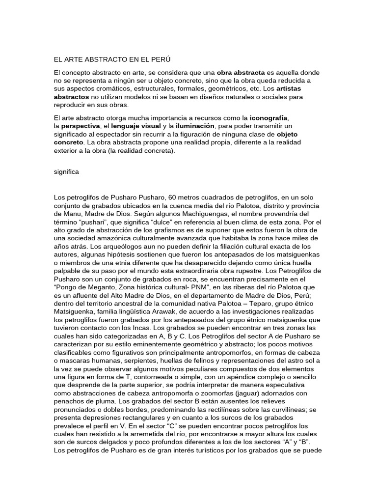 Arte Abstracto y Petroglifos en Perú | PDF