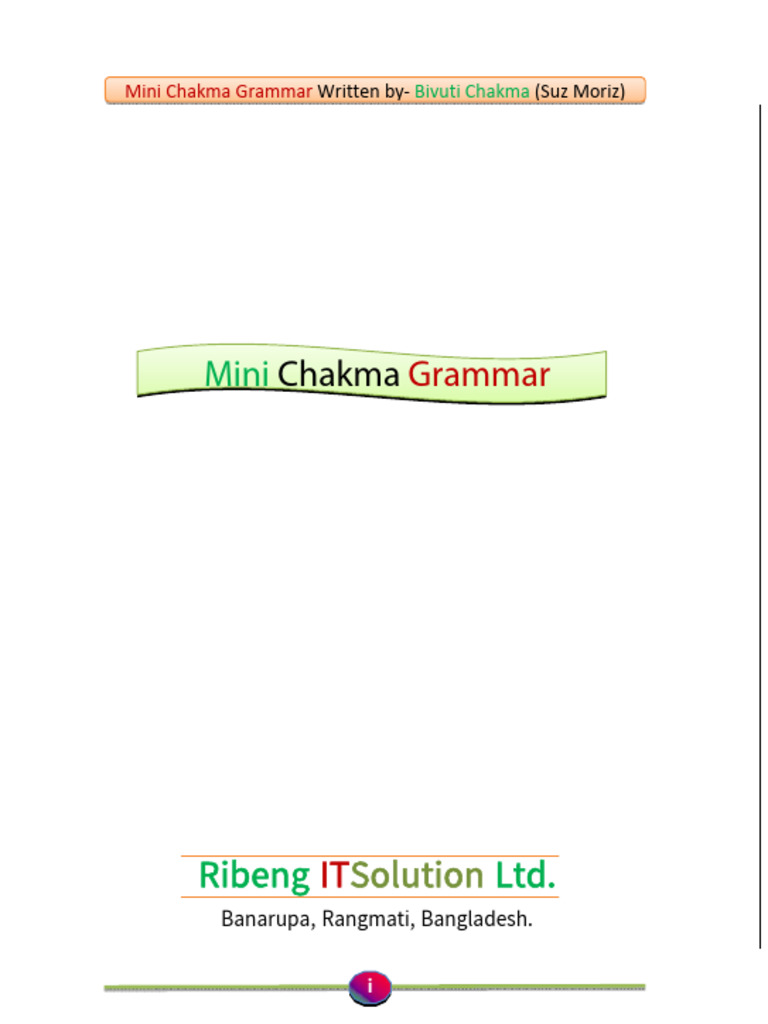 Mini Chakma Grammar Guide | PDF