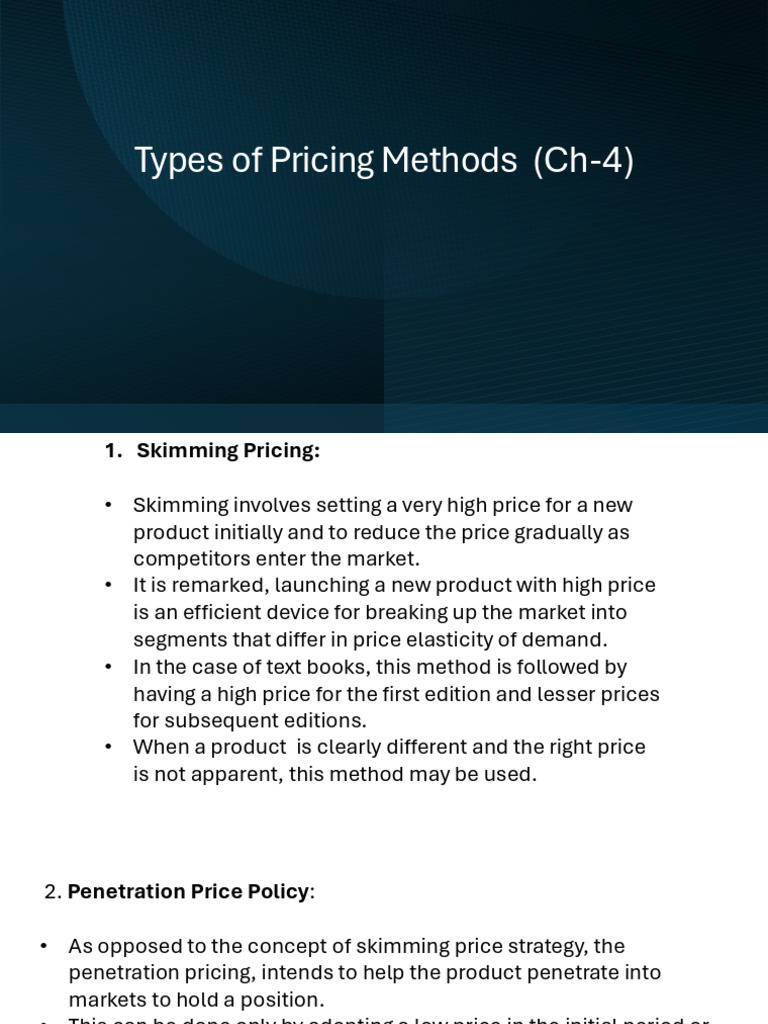 Types of Pricing 11 | PDF | Pricing | Prices