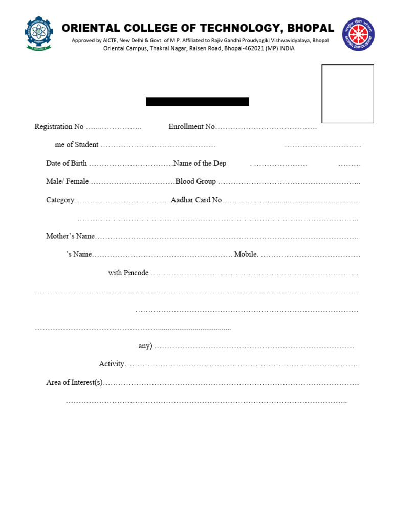 Application Form NSS 23.08.2024 | PDF | Authentication | Access Control