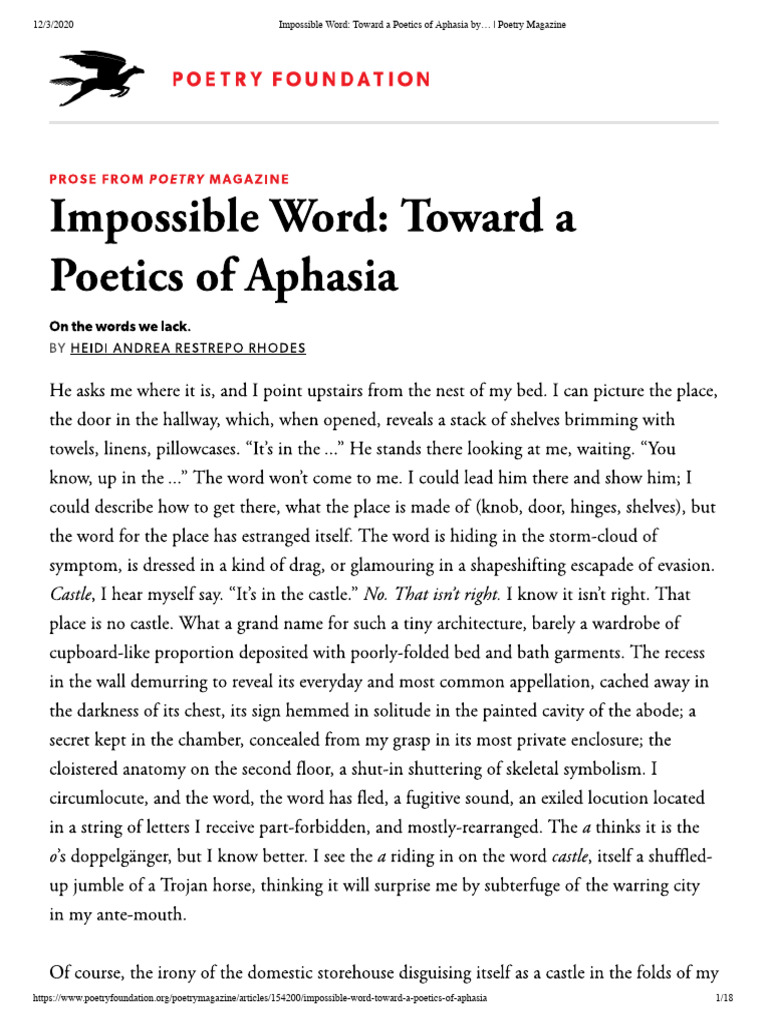 Rhodes-Impossible Word_ Toward a Poetics of Aphasia by… _ Poetry ...