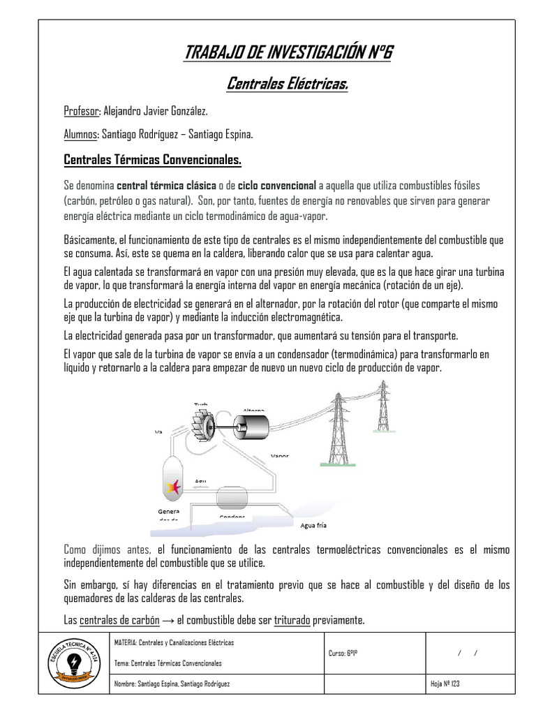 TP N°6 Grupo N°3 - Listo | PDF | Máquina de vapor | Turbina