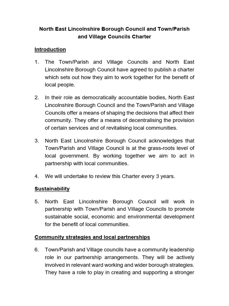 North East Lincolnshire Council Charter | PDF | Committee | Government