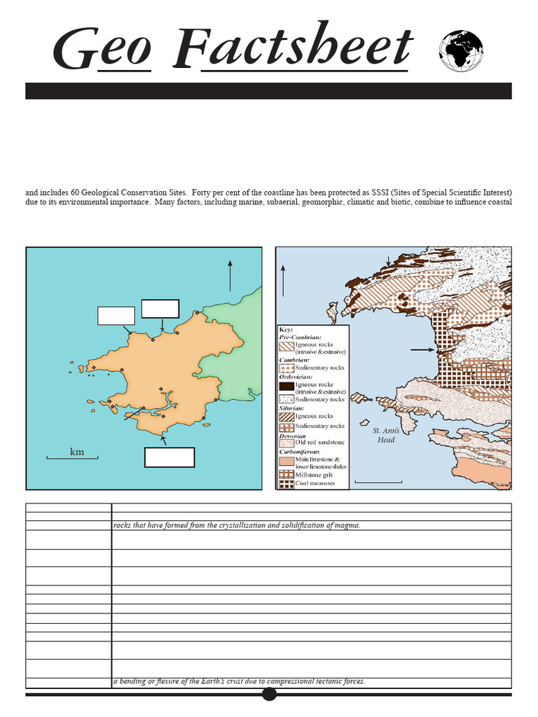 Pembrokeshire's Concordant Coastline Geology | PDF | Coast | Rock (Geology)