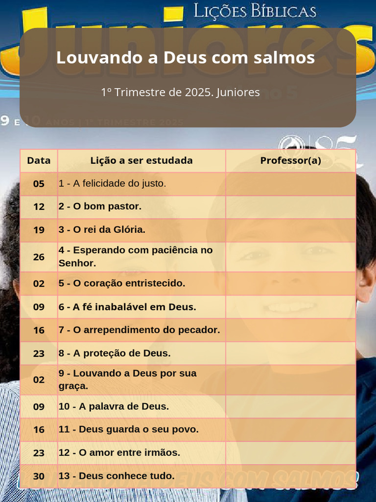 Escala Da EBD Juniores | PDF