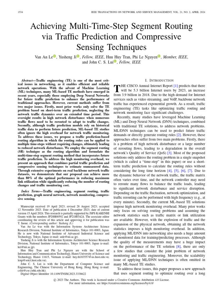 Multi-Time-Step Segment Routing Optimization | PDF | Routing | Deep ...