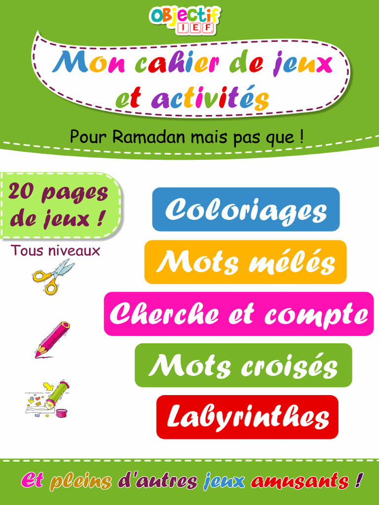 Livret Dactivités Et de Jeux Objectif IEF | PDF