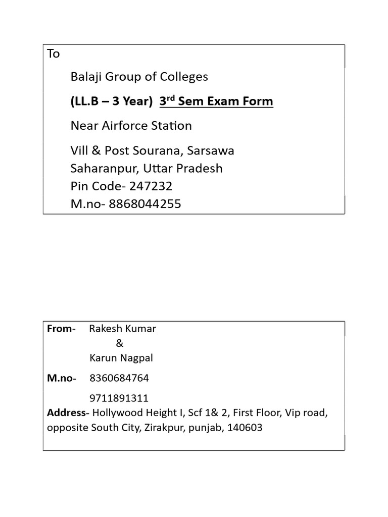 Balaji Address | PDF