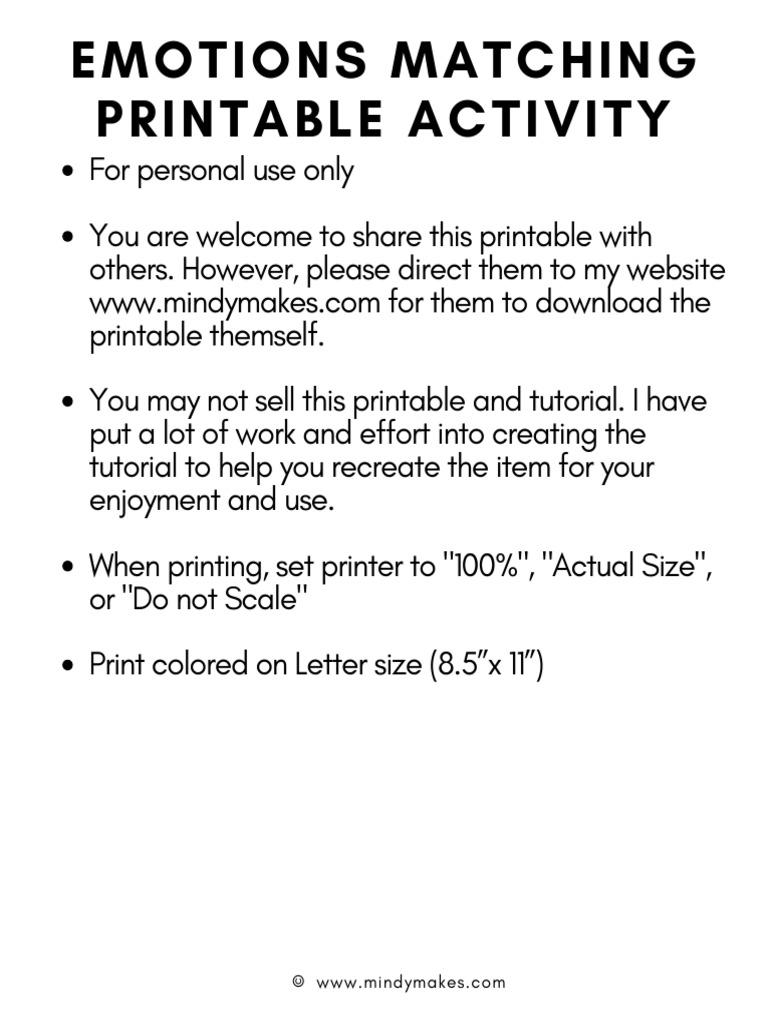 Emotions Activity Printable | PDF