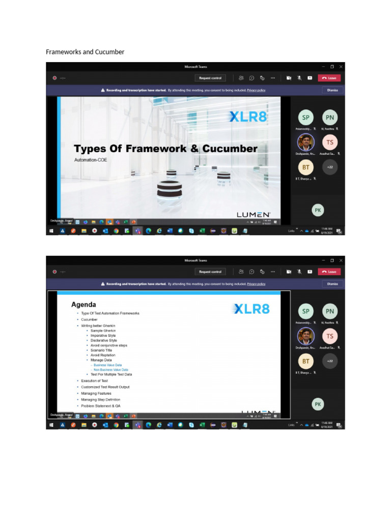 Frameworks and Cucumber | PDF