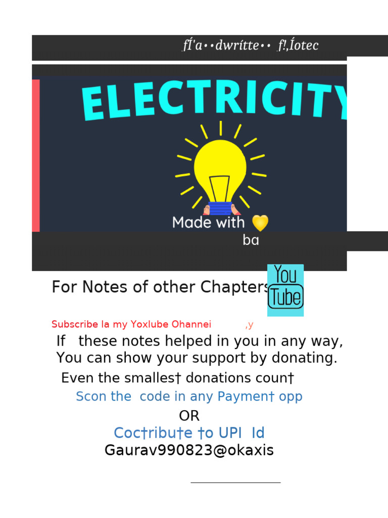 Electricity Notes | PDF | Electrical Resistance And Conductance | Voltage