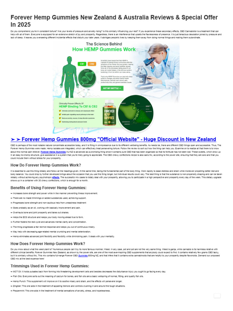 Forever Hemp Gummies New Zealand & Australia Reviews & Special Offer in ...