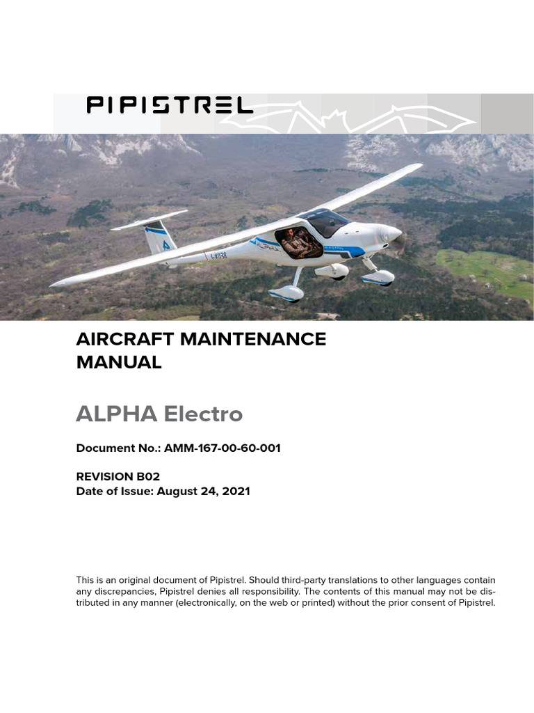 Pipistrel Alpha Electro - Maintenance Manual | PDF | Landing Gear | Flap (Aeronautics)
